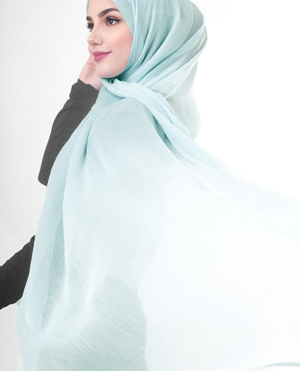 Blue Glow Chiffon Hijab Scarf - MeHijabi.com