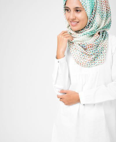 Flamingo White Hijab Scarf - MeHijabi.com